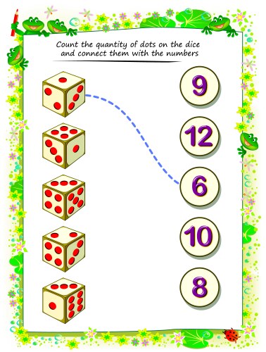 Count number math worksheet Royalty Free Vector Image