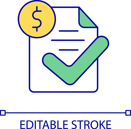 Approved payment rgb color icon Royalty Free Vector Image