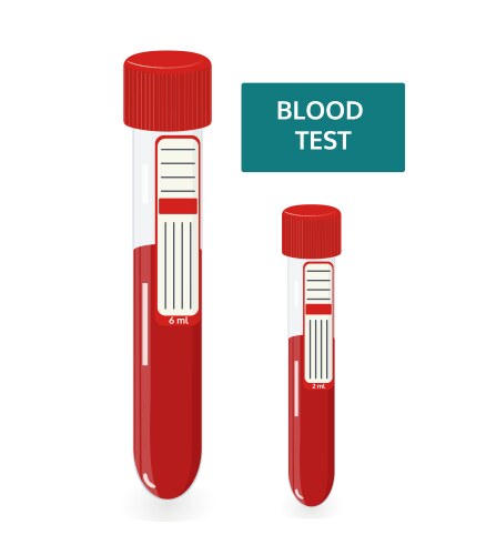 Cartoon colorful blood test tube mascot isolated Vector Image