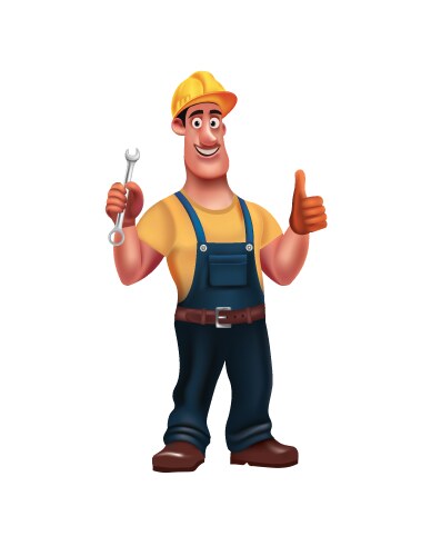 Handy man showing thumb up Royalty Free Vector Image