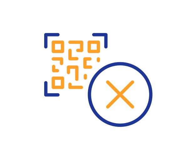 No qr code line icon scan barcode sign Royalty Free Vector