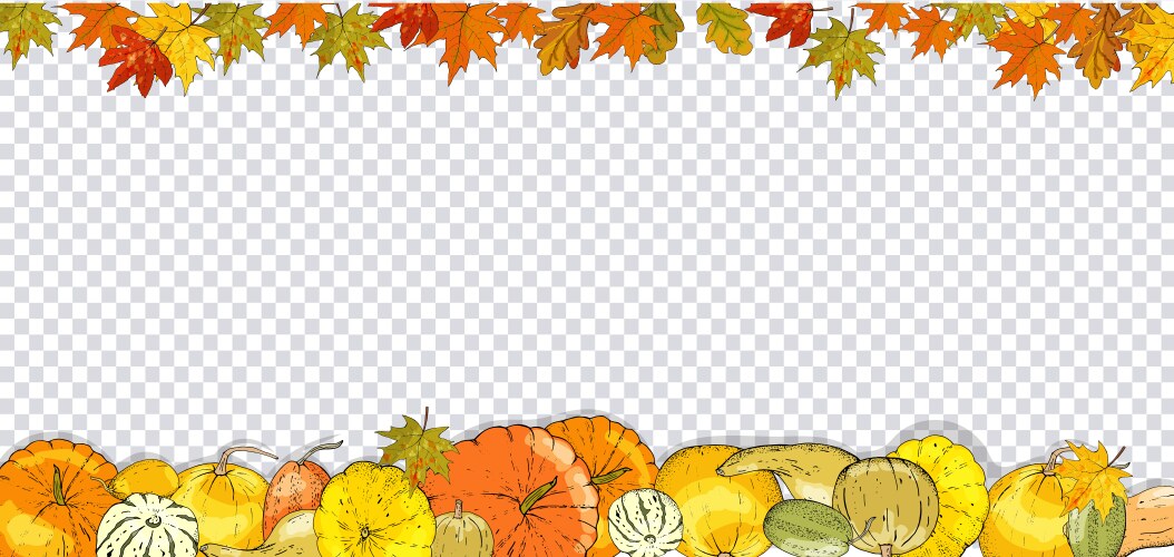 Horizontal square autumn rectangle colored frame Vector Image