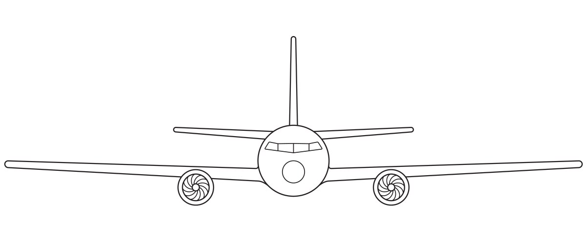 Aeroplane side view Royalty Free Vector Image - VectorStock