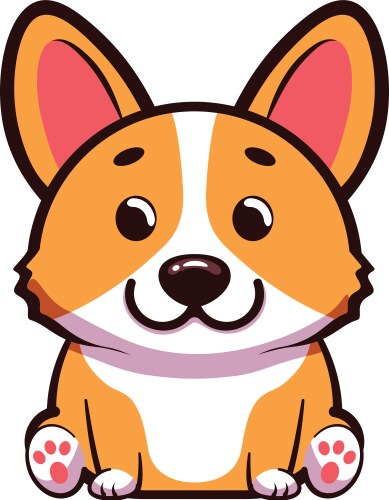 Cartoon corgi dog Royalty Free Vector Image - VectorStock