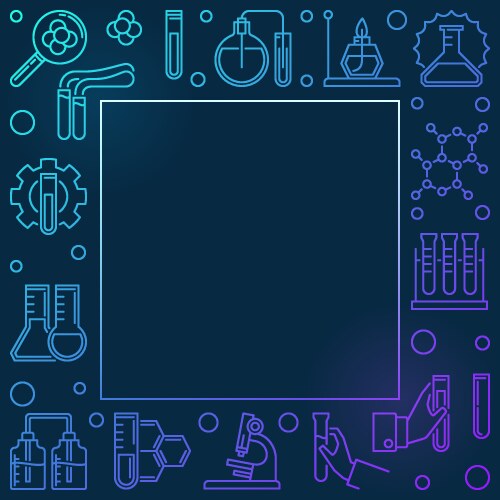 Chemical concept vertical blue linear frame Vector Image