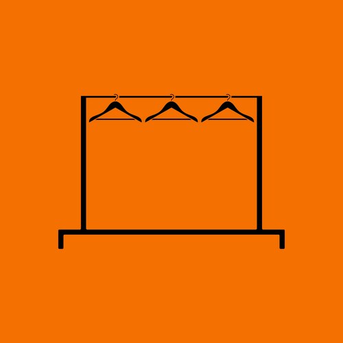 Clothing rail with hangers icon Royalty Free Vector Image