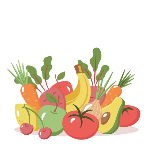 Fresh vegetable with leaves healthy eating Vector Image