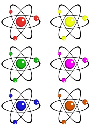 Hydrogen atom and isotopes Royalty Free Vector Image