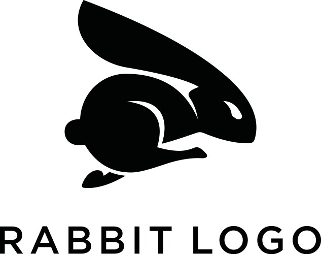 Rabbit silhouette logo icon Royalty Free Vector Image