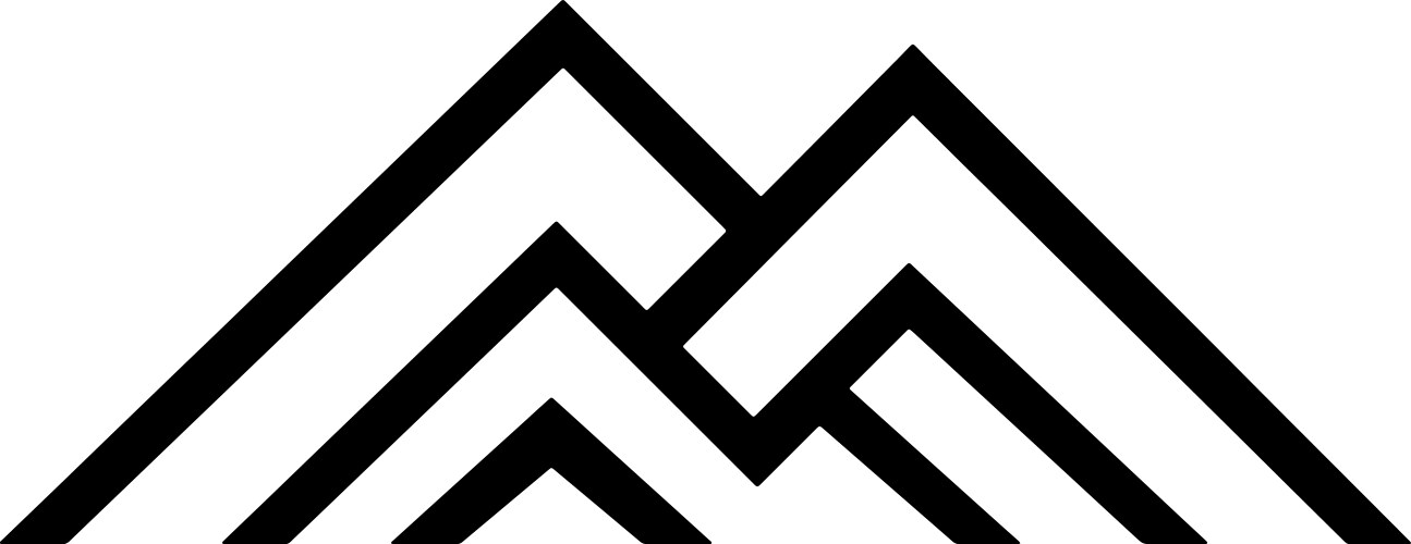 Single mountain silhouette line art Royalty Free Vector