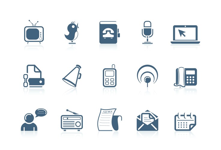 Communication icons grey Royalty Free Vector Image