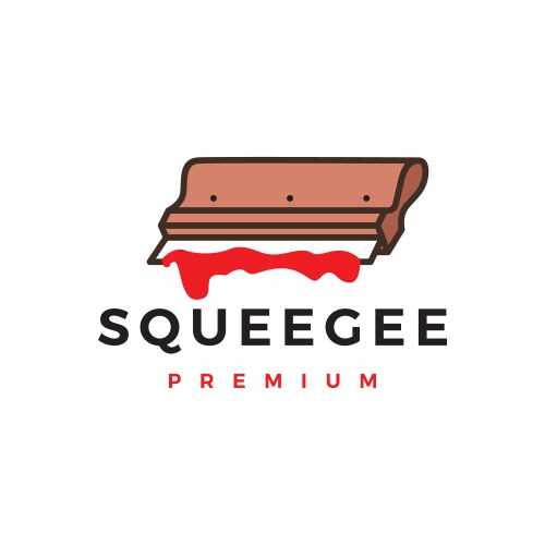 Logo screen printing squeegee design Royalty Free Vector