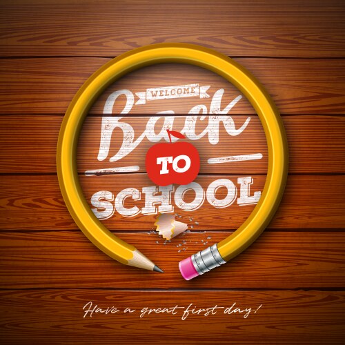 Back to school design with graphite pencil Vector Image
