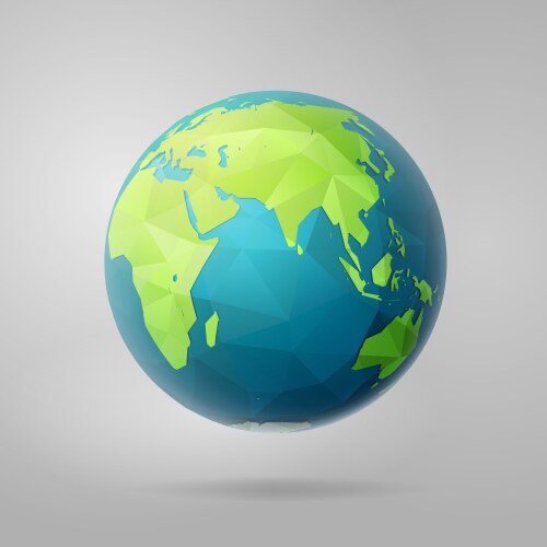 Polygon earth icon on white background Royalty Free Vector