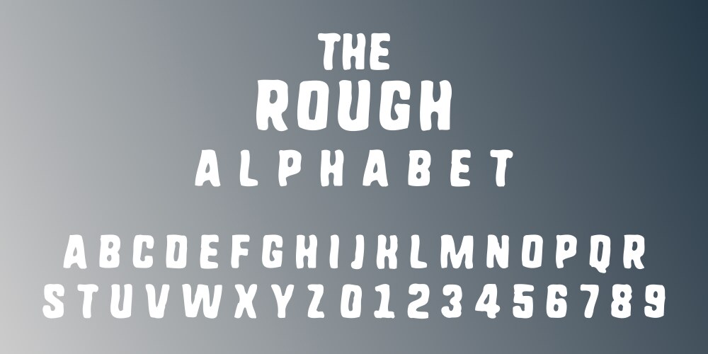 Rough alphabet font template Royalty Free Vector Image