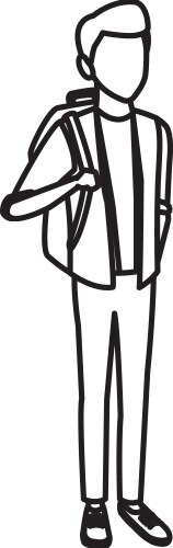 Young man student cartoon Royalty Free Vector Image