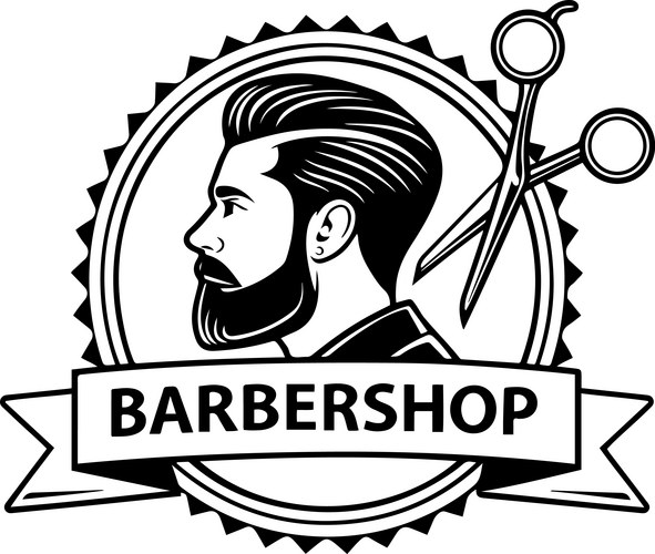 Barber Shop Logo - Silhouette & Beard – Royalty-Free Vector | VectorStock