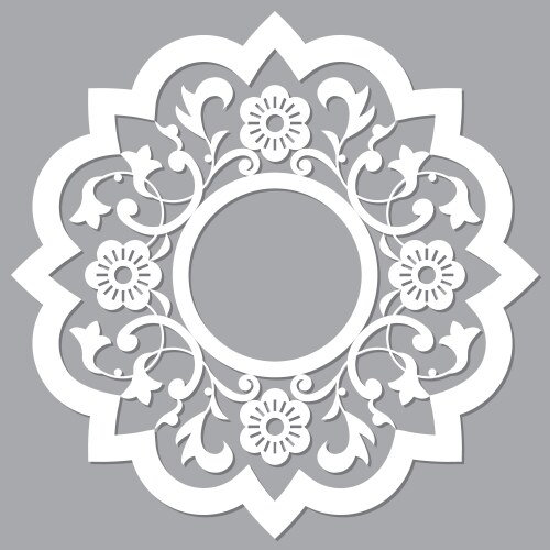 Traditional mandala in rectangle design Royalty Free Vector