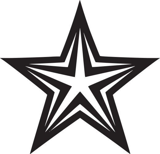 Star - black and white Royalty Free Vector Image