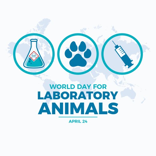 World day for laboratory animals poster Royalty Free Vector