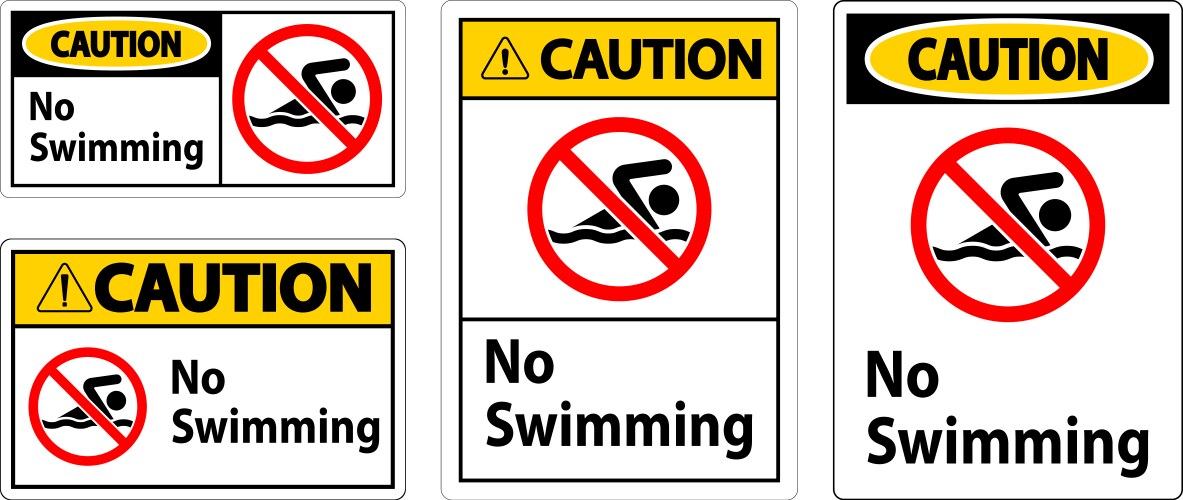 No swimming sign Royalty Free Vector Image - VectorStock