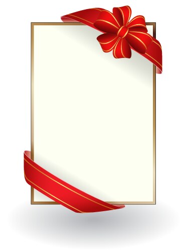 Realistic card with a ribbon Royalty Free Vector Image