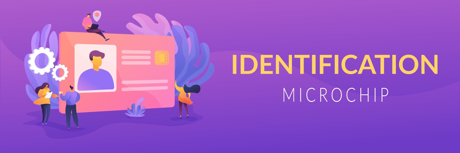 Smart id card web banner concept Royalty Free Vector Image