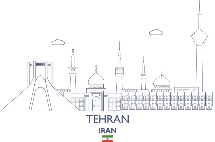 Tehran iran city skyline silhouette Royalty Free Vector