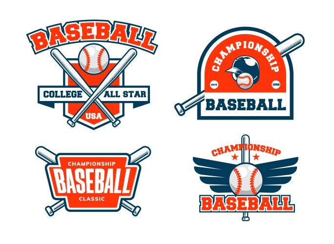 Baseball logo design Royalty Free Vector Image