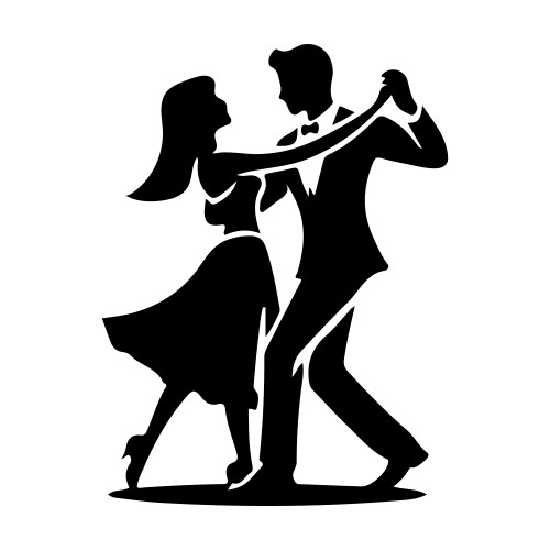 Elegant couple dancing silhouette symbol Vector Image