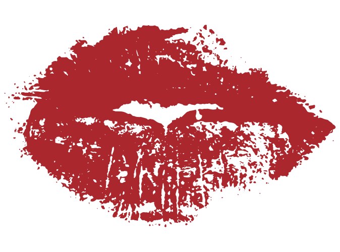 Lips red lipstick kiss Royalty Free Vector Image