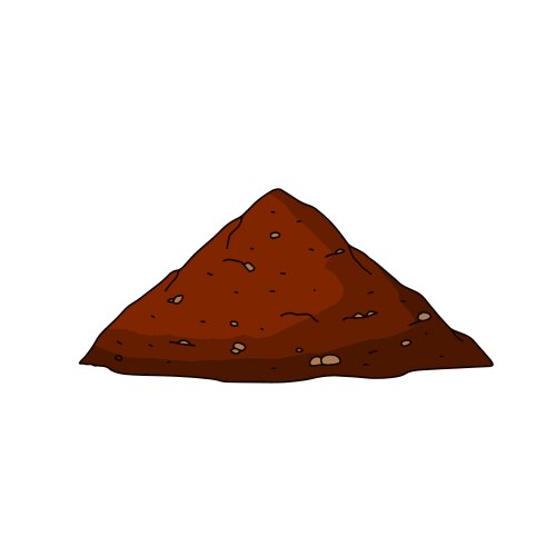 Soil pile dirt mud or compost mound Royalty Free Vector