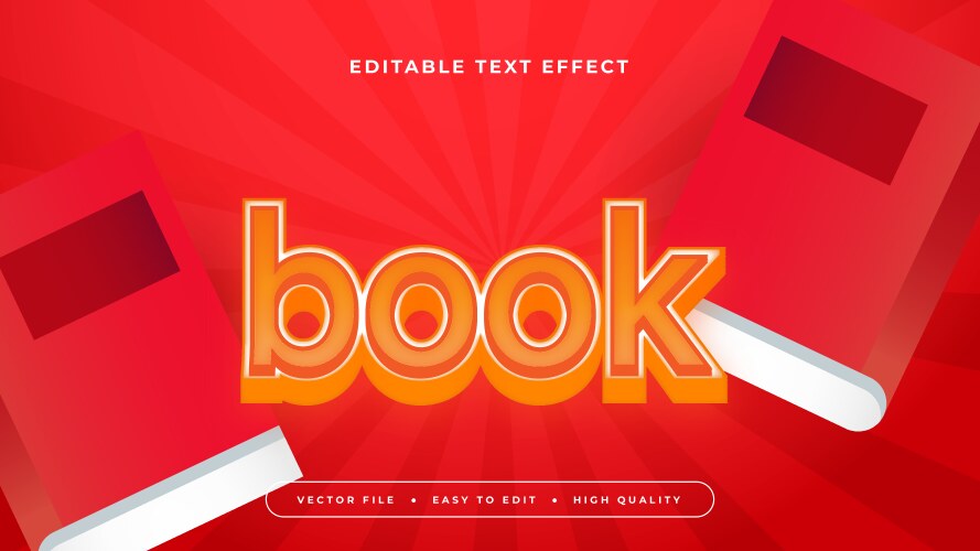 Colorful textbook 3d editable text effect - font Vector Image