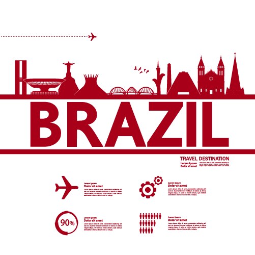 Brasilia brazil city silhouette white background Vector Image