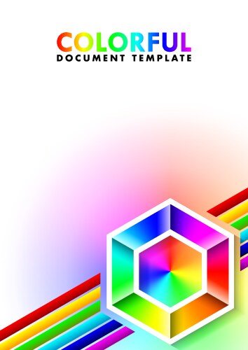 Blue and yellow document template with summer sun Vector Image