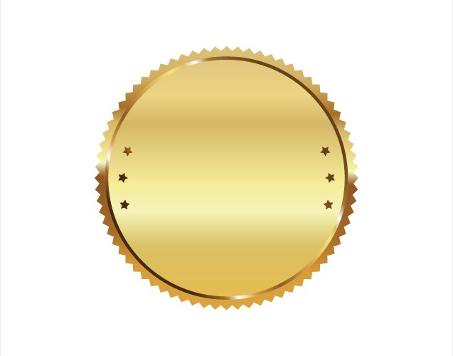 Golden stamp isolated on white background luxury Vector Image