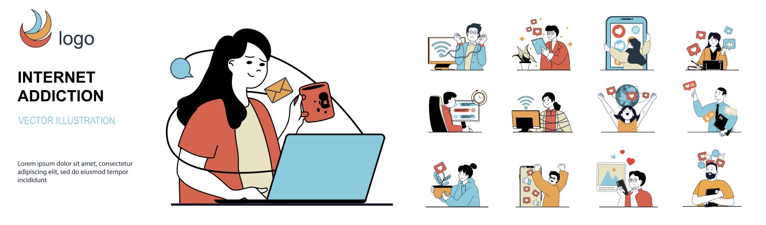 Internet Addiction Vector Images (over 12,000)