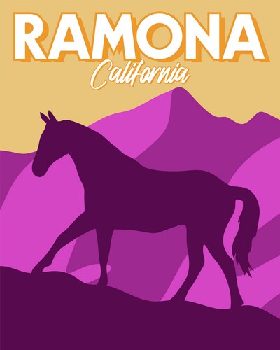 Ramona california with beautiful views Royalty Free Vector