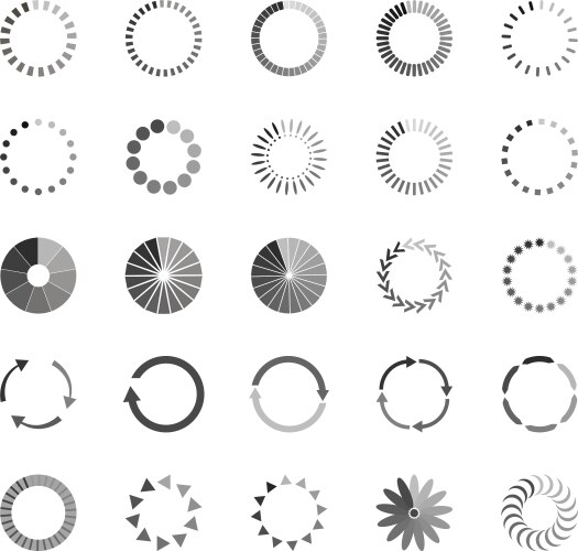 Circle loader wait load spinning preloader Vector Image