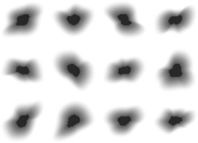 Halftone hexagon pattern reprographic technique Vector Image