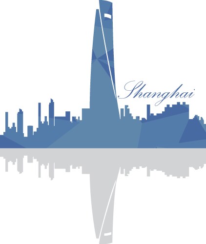 Shanghai tower icon in cartoon style isolated Vector Image