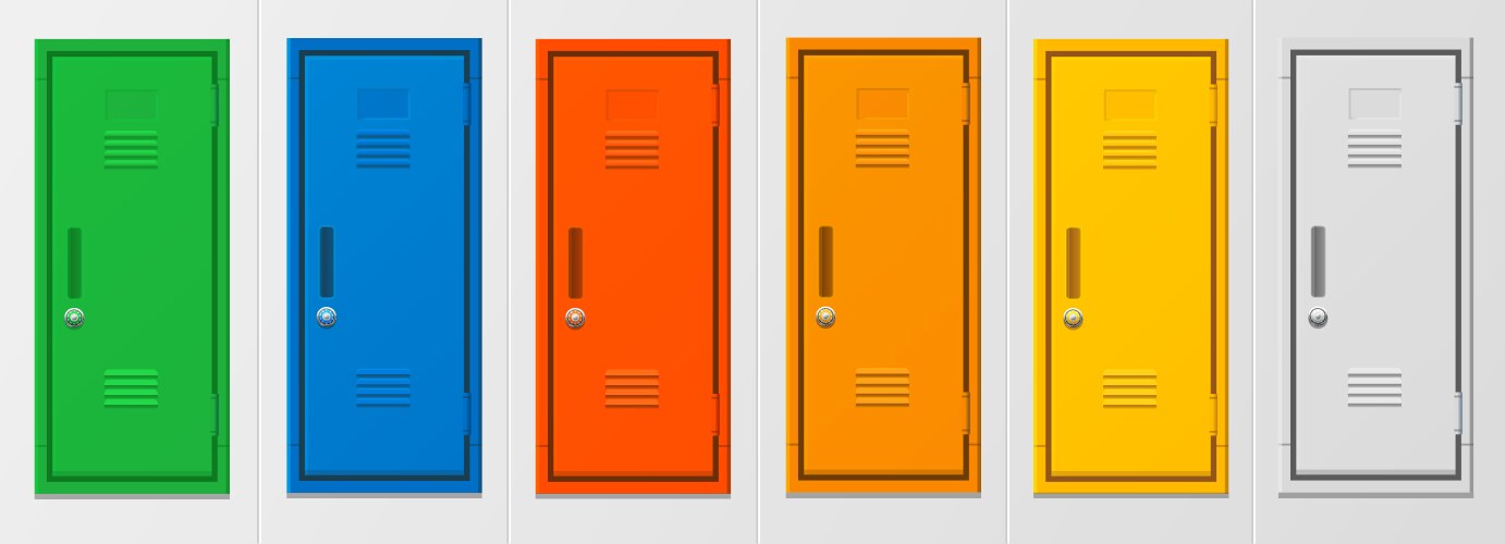 Red school lockers Royalty Free Vector Image - VectorStock