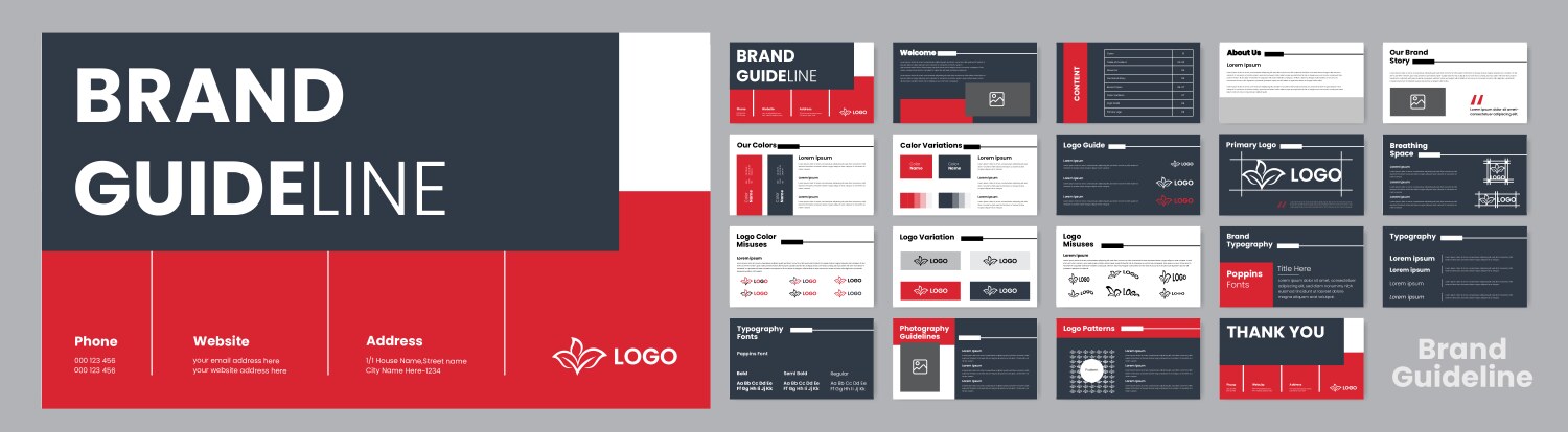 Style guide template for branding guidelines Vector Image