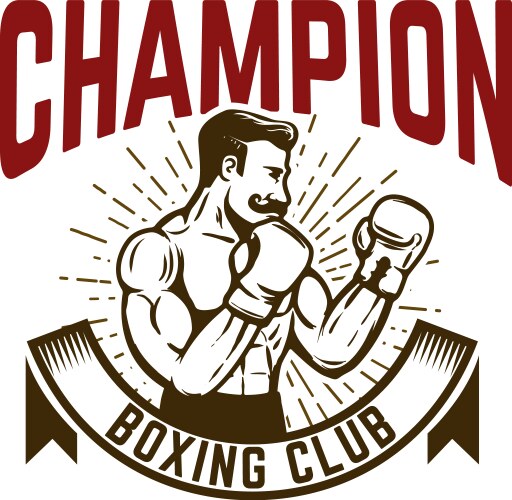 Vintage Boxing Logo Set Royalty Free Vector Image