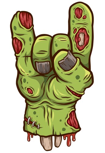 Cartoon a purple zombie hand Royalty Free Vector Image