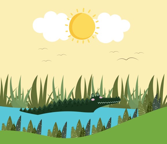 Alligator Swimming Vector Images (over 510)