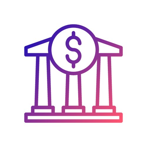 Banking icon gradient blue red business Royalty Free Vector