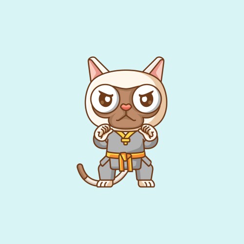 Cute squirrel karate training martial art kawaii Vector Image