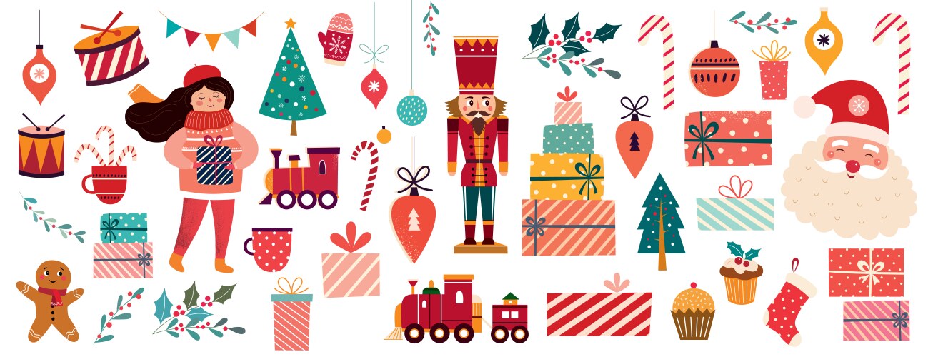 Christmas vintage banner Royalty Free Vector Image