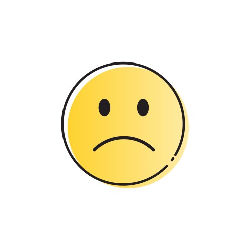 Yellow cartoon face sad upset emoji people emotion